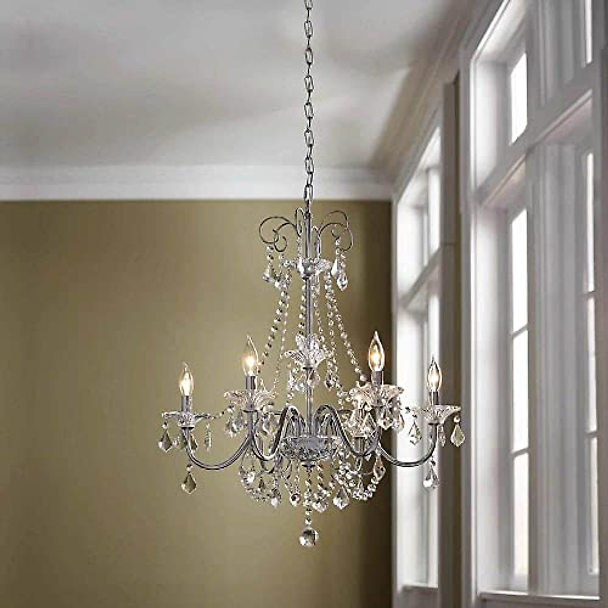 Canterbury Park Collection 6-Light Chrome Crystal Chandelier