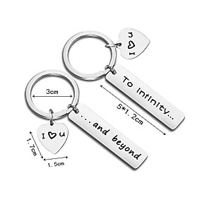MYOSPARK I Love You To Infinity And Beyond Keychain Set Gift For Couples Family Best Friends (To Infinity And Beyond Keychain Set)