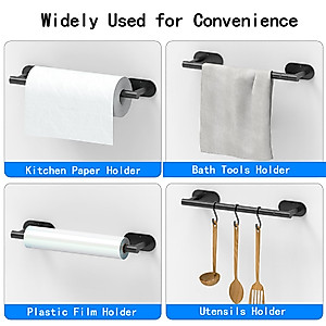RARXTR Paper Towel Holder, Under Cabinet Paper Towel Holder for Kitchen, Adhesive Paper Towel Roll Rack for Bathroom Towel, Wall Mounted Matte Black Paper Towel Rack, SUS304 Stainless Steel…