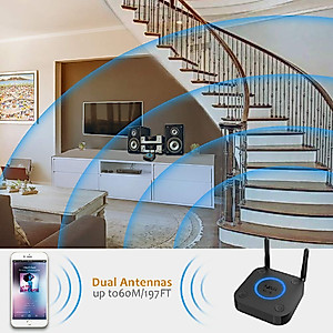 [Upgraded] 1Mii B06Pro Long Range Bluetooth Receiver, HiFi Wireless Audio Adapter, Bluetooth 5.1 Receiver with 3D Surround aptX HD Low Latency Optical RCA AUX 3.5mm Coaxial for Home Stereo System