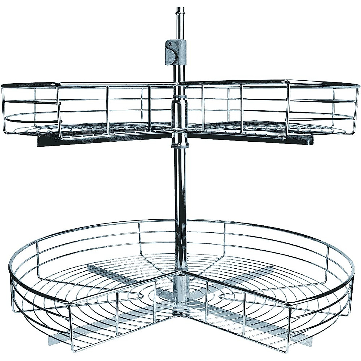 IMEX Kidney Shaped Lazy Susan - Wire Rotating Corner Organizer, Turntable for Cabinet, Chrome (Wire Susan 32” Kidney Shape)