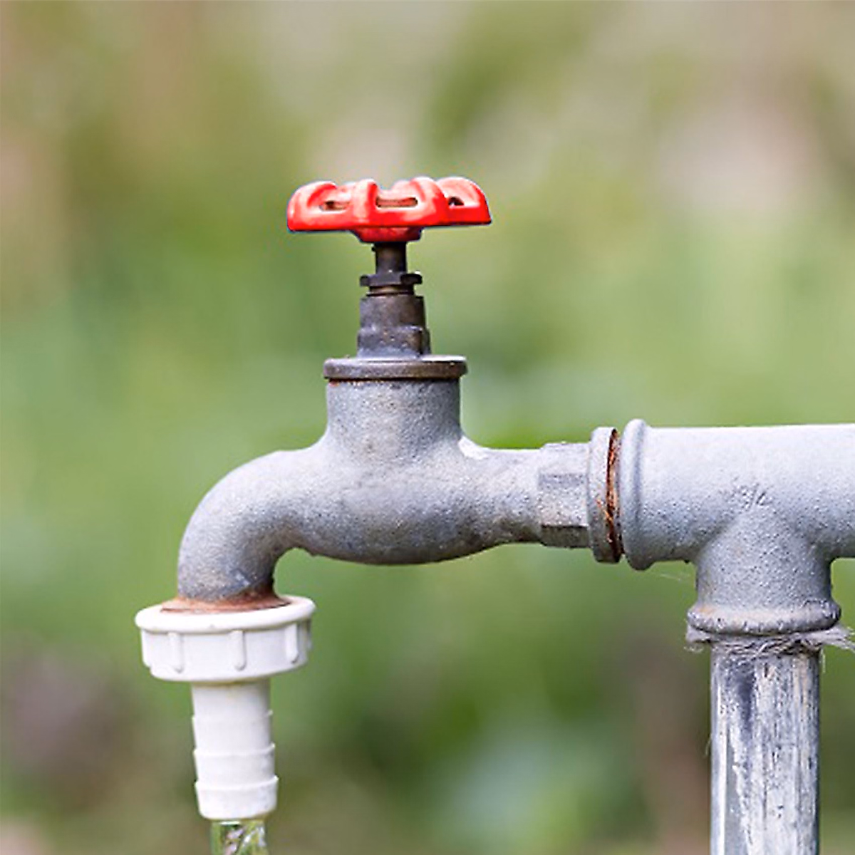 STSTR 2PCS Outdoor Faucet Handles, 6 x 6 mm Square Stem Hole Round Wheel Hose Bib Handle, Red Water Spigot Handle, Rustproof Outdoor Faucet Valve Replacement Parts for Garden Bathroom