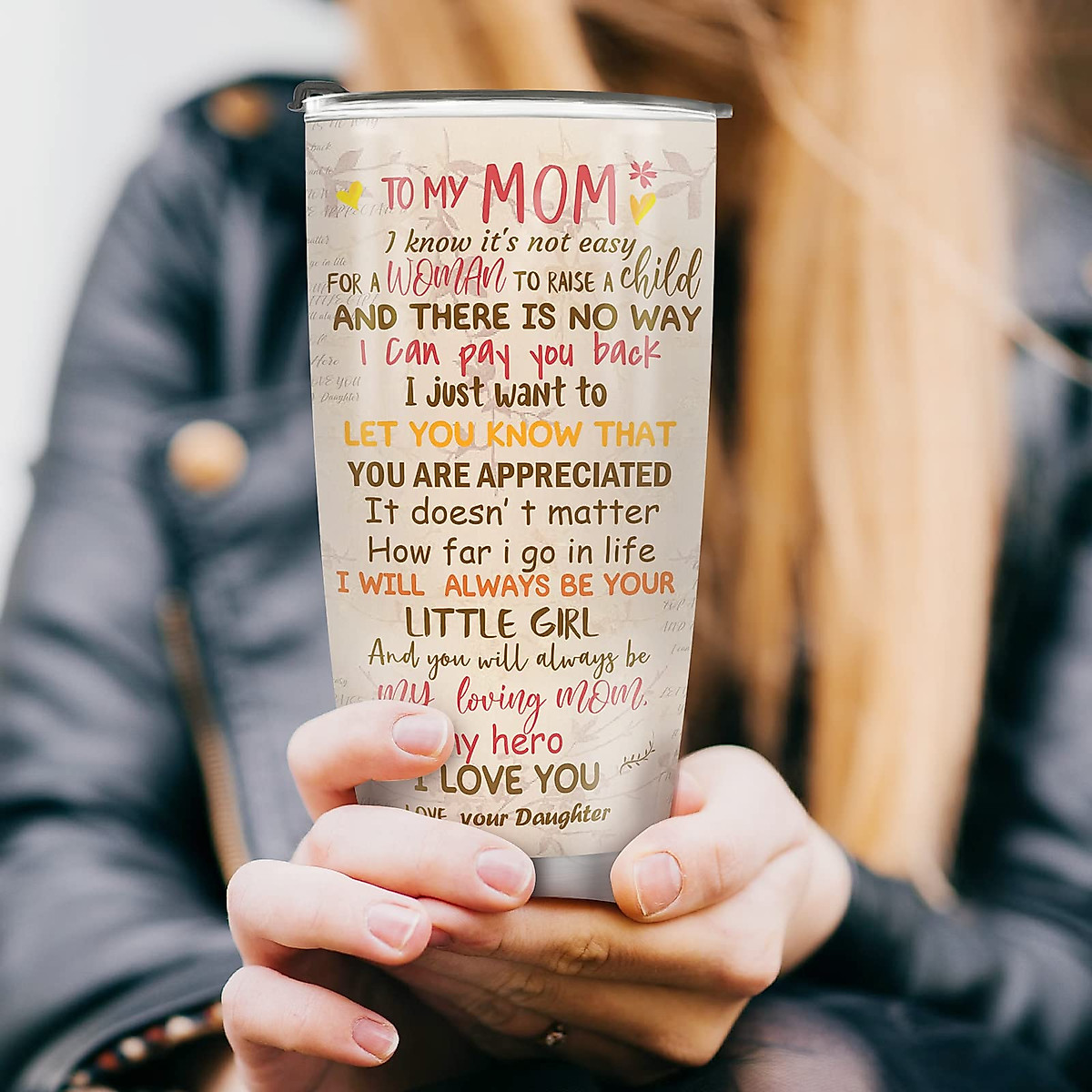 Jekeno Gifts for Mom Tumbler Mug for Mothers Day Birthday Christmas Valentines for Grandma 20oz Stainless Steel Slider Lid Insulated Car Home Office Travel coffee cup