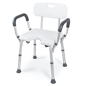 Shower Bath Chair Tool-Free Assembly Spa Bathtub Shower Lift Chair, Portable Bath Seat, Adjustable Shower Bench, White Bathtub Lift Chair with Arms… (2) (1 Shower Chairs)
