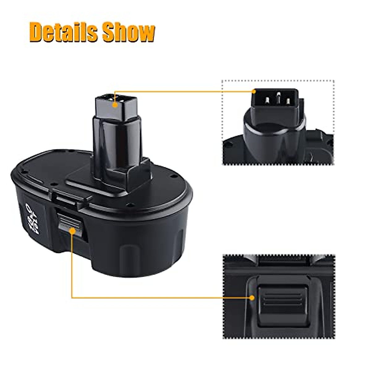 CEENR 2Pack 4.6Ah DC9096 Battery for DeWalt 18V Ni-Mh XRP Battery DC9099 DC9098 DW9096 DW9099 DE9096 DE9098 Compatible with DeWalt 18-Volt Tools Batteries