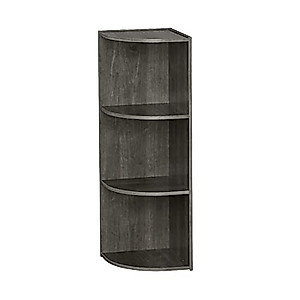 IRIS USA, Inc. Corner Bookcase, 3-Tiered Home Shelving, Ash Gray (CS-3S)
