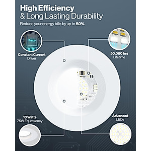 Sunco 12 Pack 5/6 Inch LED Can Lights Retrofit Recessed Lighting Selectable 2700K/3000K/3500K/4000K/5000K Dimmable Baffle Trim 13W=75W 965 LM Replacement Conversion Kit UL