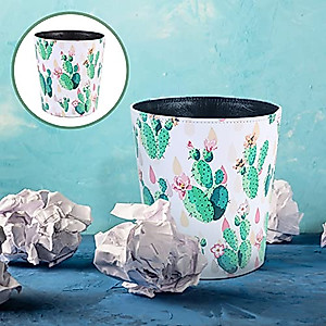 Zerodeko Car Decor PU Leather Trash Can Cartoon Animal Decorative Paper Basket Toilet Garbage Bin Waste Container Sundries Storage Bucket for Kitchen Office Bedroom 10L B Office Decor