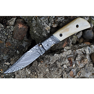 Perkin- Handmade Damascus Pocket Knife - Beautiful Folding Knife