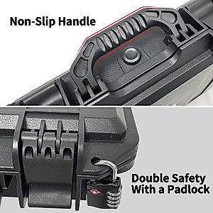 Sutekus Hard Gun Case Pistol Case Durable Handgun Case Lockable Pistol Carrying Cases Gun Accessories (Large)