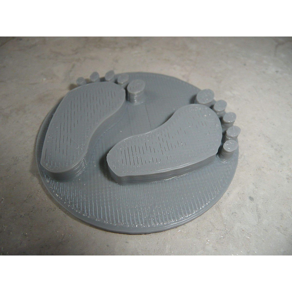 YNG BABY FEET DESIGN IMPRESSION SHOWER GENDER REVEAL COOKIE STAMP EMBOSSER BAKING TOOL 3D PRINTED MADE IN USA PR4013 Gray