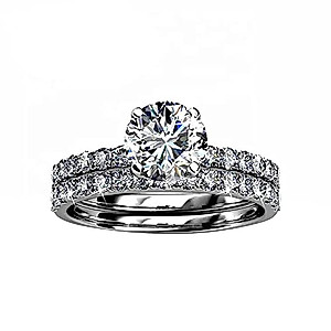 Diamond Jewelry 925 Sterling Silver 3CT Created Moissanite Ring Women Wedding Engagement Ring Band Bridal Set With Rose Gold Finish (10)