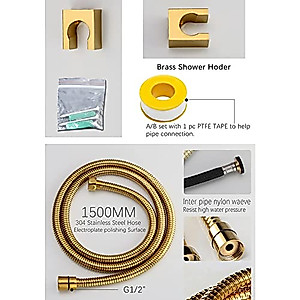 yghlh Toilet Bidet Sprayer Hand Held Douche Kit Shiny Gold Bathroom Cleaner Shower Head (Color : E)