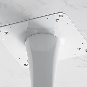 DKLGG 32" Modern Round Dining Table with Printed Marble Table Top, Metal Base Pedestal Table Tulip Table Kitchen Table for 2-4 Person for Small Space Home, End Table Leisure Coffee Table, Marble