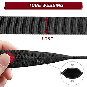 CVLIFE Rifle Sling with Quick Adjust Loop 1.25" Wide Tube Webbing Two Point Sling for Outdoor Sports Black