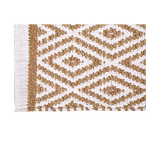 THE BEER VALLEY Cotton Diamond Rug 21x34 Inches - Linen, Reversible Machine Washable Accent Rugs for Bedroom, Kitchen, Entryway, Bathroom