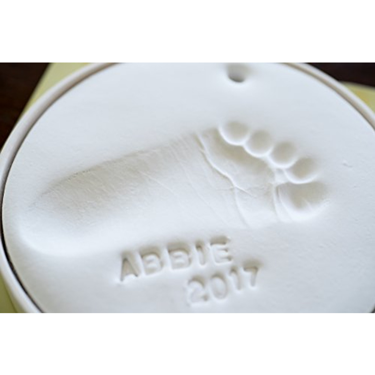 Baby Ornament Keepsake Kit (Newborn Bundle) 2 EASELS, 4 Ribbons & Letters! Baby Handprint Kit and Footprint Kit, Clay Casting Kit for Baby Shower Gifts, Boys & Girls