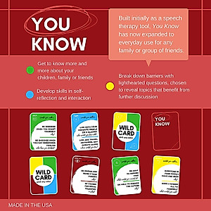 You Know Social Skills Games and Therapy Games, A Fun Game That Opens Communication and Encourages Meaningful Conversations to Establish Relationships