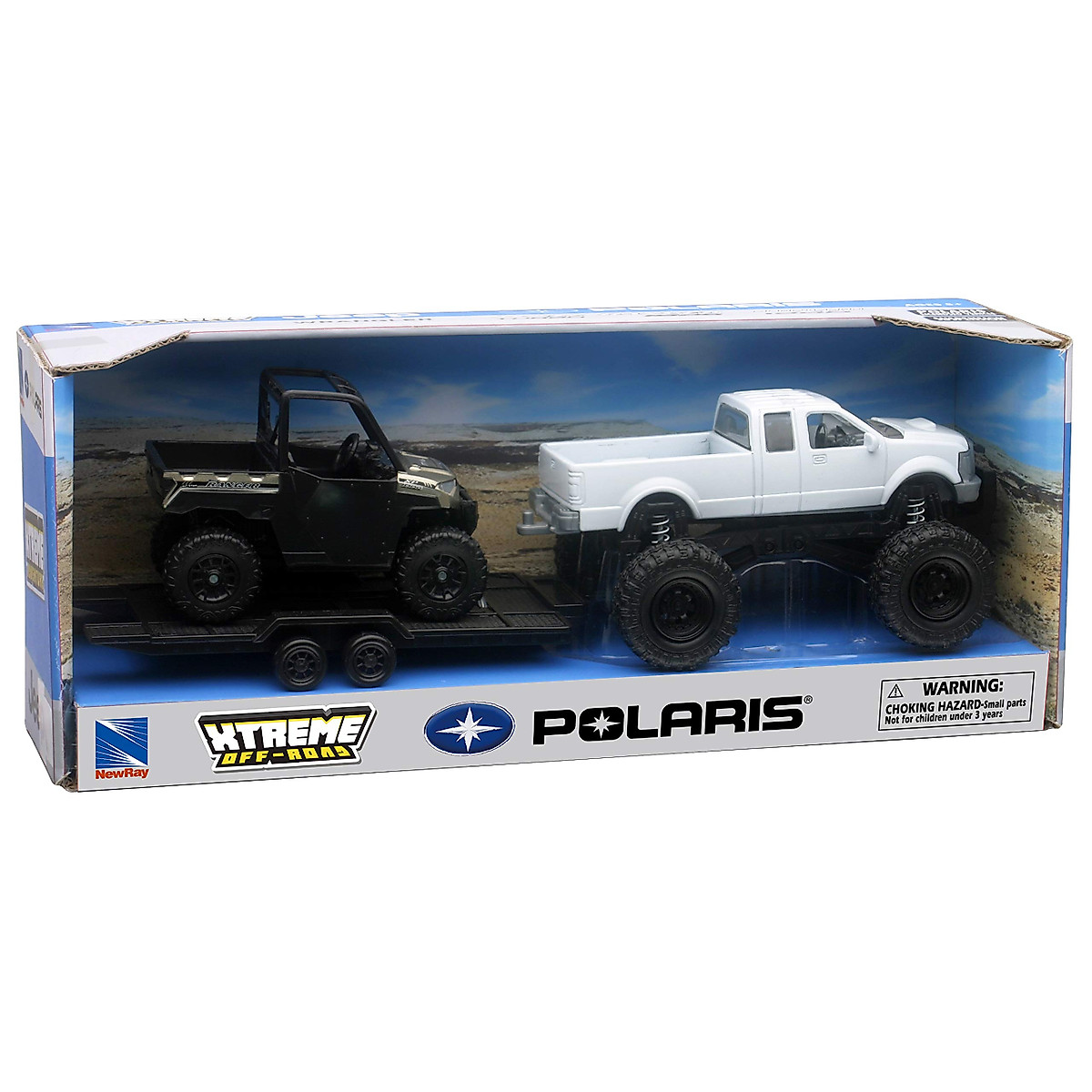 New-Ray Toys 4 X 4 Pick up Truck and Polaris Ranger (Vehicle Colors May Vary)