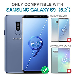 SURITCH for Samsung Galaxy S9 Plus Marble Case, [Built-in Screen Protector] Full-Body Protection Shockproof Rugged Bumper Protective Cover for Galaxy S9 Plus 6.2 Inch (Lavender)