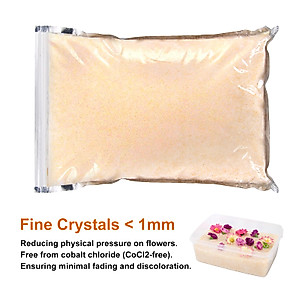 1000g(2.2LBS) Silica Gel Flower Drying Crystals, Silicate Desiccant for Drying Flowers, Reusable Flower Preservative, Color Display Fine Crystals Desiccant
