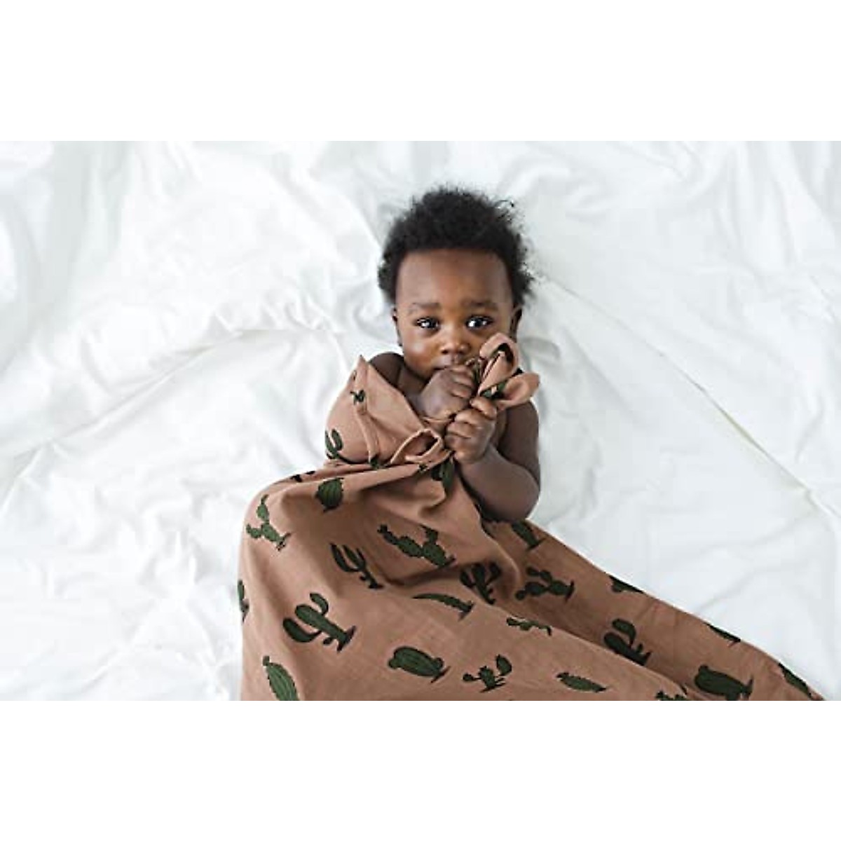 Leyl&Ari Muslin Swaddle Blanket 100% Organic Cotton Lightweight Receiving Wrap for Infant & Newborn (Cactus, 47X47)