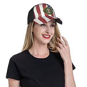 Tavos Army Retired Trucker Hat for Men - Baseball Snapback Cap Outdoors American Flag