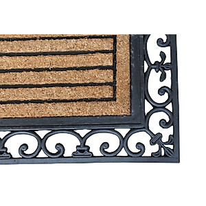 A1 Home Collections First Impression Clarence Rubber and Coir Molded Doormat, 18'' L x 48'' H