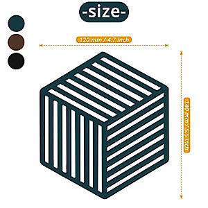 Silicone Pot Holder Trivet Mats, KUFUNG Heat Resistant Table Dish Drying Mat, Hot Pads Spoon Rest, Non Slip, Flexible, Durable, Dishwasher Safe (Mixed Color, S-3Pcs)