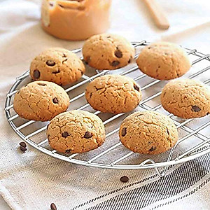 TeamFar Round Cooling Rack Set of 2, 7½ Inch Round Rack Baking Steaming Roasting Rack Set Stainless Steel, Healthy & Dishwasher Safe, Mirror Finish & Rust Free