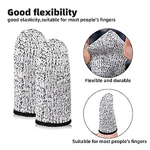 ZEPOHCK 10 Pcs Cut Resistant Protection Finger Cots, Finger Sleeve, Finger Cover Life Extender for Kitchen, Work, Sculpture, Anti-Slip, Reusable