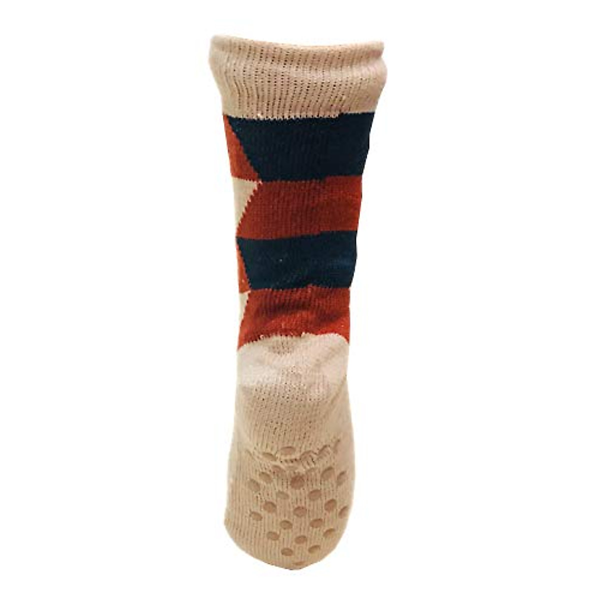 Mens Christmas Snowflakes Argyle Thick Knit Sherpa Fleece Lined Thermal Fuzzy Slipper Socks Size 10-13 (Khaki/Blue Red)
