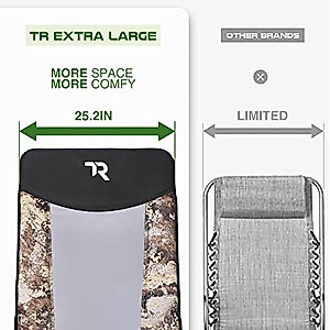 TR Foldable Rocking Chair 3-Position Recliner Padded Camping Chair Rocker Chair Outdoor Portable Heavy Duty High Back Hard Armrest Mesh Back 500 lbs for Patio Home Summer, Camo