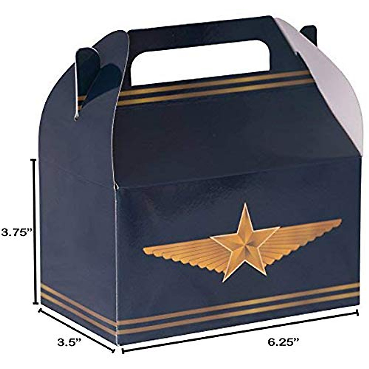 Hammont Paper Treat Boxes -10 Pack- Party Favors Treat Container Cookie Boxes Cute Designs Perfect for Parties and Celebrations 6.25" x 3.75" x 3.5" (Pilot Design)