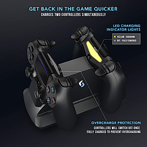 Sliq Gaming Controller Charger Charging Station with QPower AC Adapter - Fully Charge 1 Hour