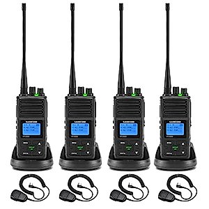 SAMCOM 2 Way Radios Walkie Talkies Long Range, Walkie Talkies with Speaker Mic, 5W High Power Two Way Radios, Manufacturing, Industrial, Worksite(4 Pack)