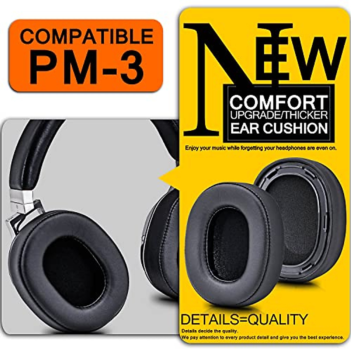 Sixsop PM-3 Earpads Compatible with Oppo PM-3 PM3 PM 3 Headphones Replacement Ear Pads/Ear Cushion/Ear Cups