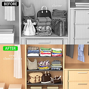 SlimmKISS Expandable Closet Tension Shelf, Metal Storage Rack Organizer DIY Divider Separator for Cabinet Wardrobe Cupboard Kitchen (2 Pack- W:7.87" x L: 17 "~ 31")