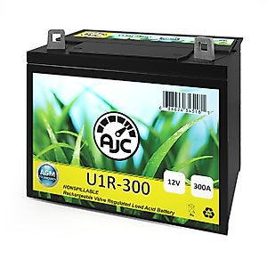 AJC Battery Compatible with Poulan PB Series U1R Lawn Mower and Tractor Battery