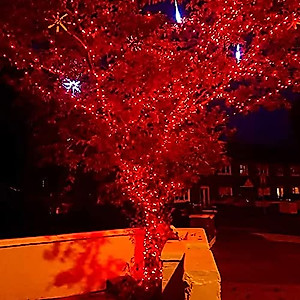 Dazzle Bright Christmas String Lights, 100 LED 33 FT Connectable Fairy Lights with 8 Modes, Waterproof Christmas Decorations for Indoor Outdoor Holiday Party Home Tree Decor (Red)