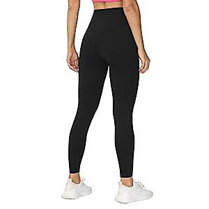Women's V Cross Waist Yoga Leggings High Waisted Tummy Control Workout Running Pants Black