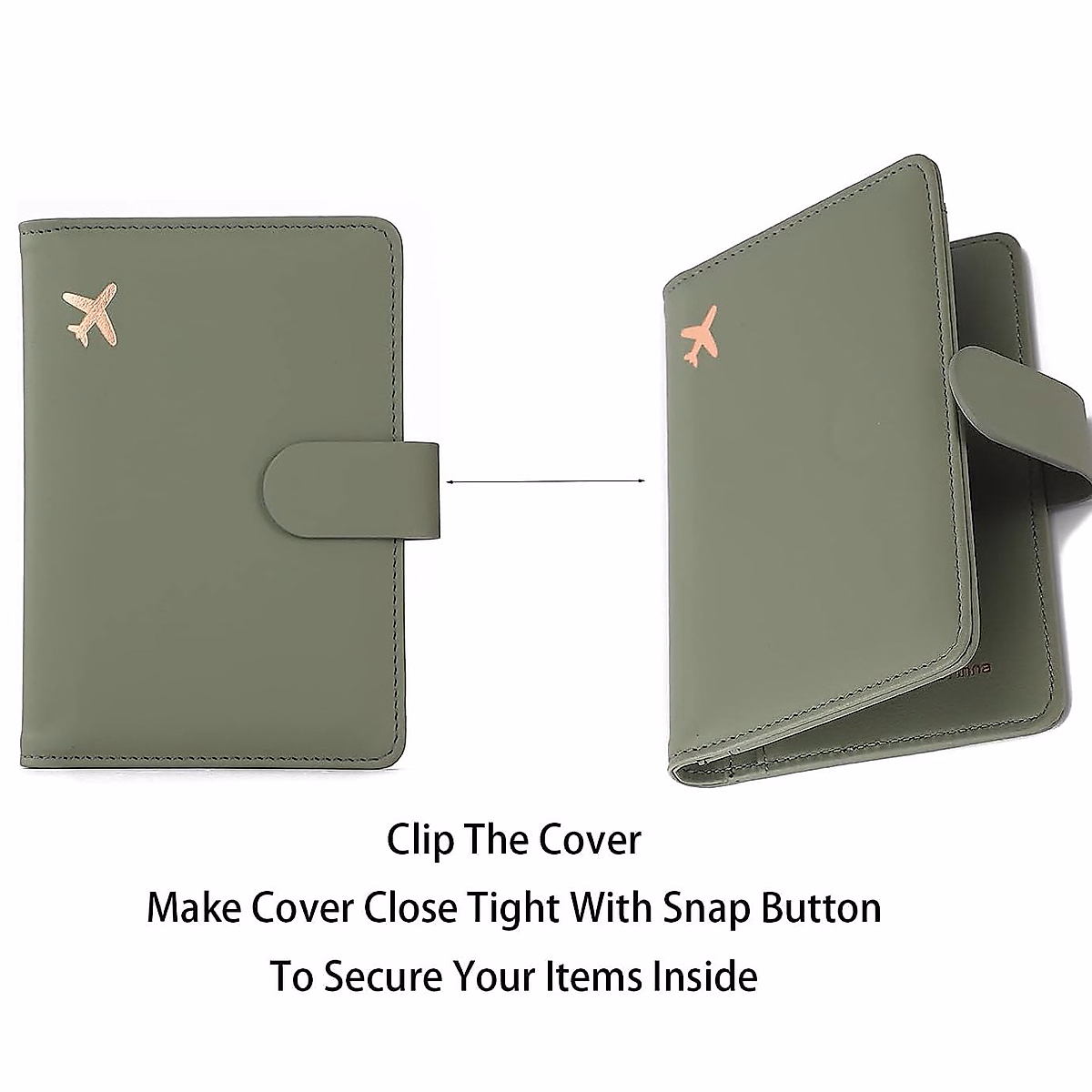 Melsbrinna Passport Holder Covers Case, Waterproof Rfid Blocking Travel Wallet Passport Holder with Pen Holder, Cute Passport Book for Women/Men (Moss green)