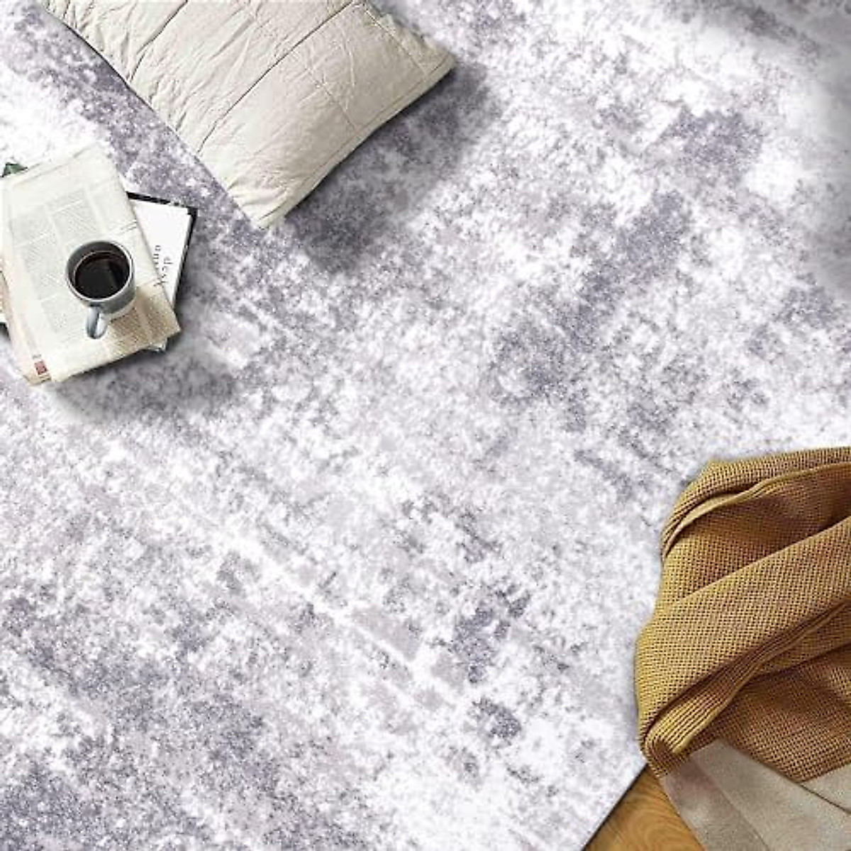 Rugshop Distressed Abstract Area Rug 3'3"x 5' Gray