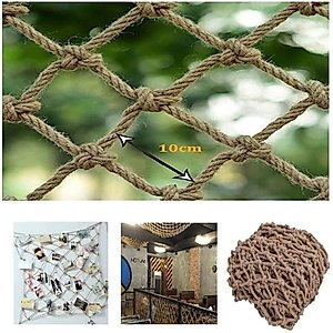 RZM Rope Netting Heavy Duty, Climbing Rope Net Playground Treehouse Hemp Safety Net Stair Balcony Protection Netting Kids Outdoor Swing Toys (Size : 2 * 3m(7 * 10ft))