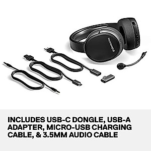 SteelSeries Arctis 1 Wireless Gaming Headset – USB-C Wireless – Detachable ClearCast Microphone – For Nintendo Switch, PS4/PS5, PC, Android – Black
