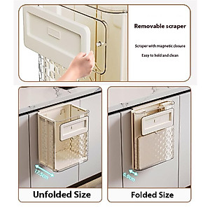 BRIFEEL Hanging Kitchen Trash Can - 3 Gallon Capacity Folding Kitchen Garbage Can Portable Cabinet Door Trash Can Space-Saving for Home, Kitchen, Office (White)