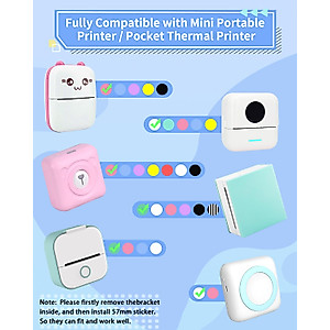 Fimax 9 Rolls Sticker Thermal Paper for Mini Printer, 57mm Thermal Paper HD Photo Paper White Self-Adhesive for Mini Portable Printer and PeriPage A6 Pocket Thermal Printer, 57 x 30