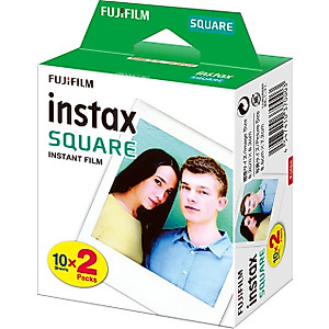 Fujifilm Instax Square SQ1 Instant Film Camera, Glacier Blue Bundle with Instax Square Film, White (20 Exposures)