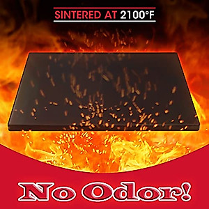 Unicook Glazed Pizza Stone 15 x 12 Inch, Double Sided Pizza Stone for Oven and Grill, Non Stick Ceramic Baking Stone, Thermal Shock Resistant Rectangular Cooking Stone, Black Reversible Pizza Pan
