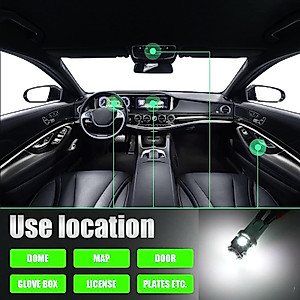 Crynod 42 PCS T10 Car LED License Plate Light Combination Sets, 12V IP68 Waterproof Automobile Dome Lights Replacement, Universal Vehicle Read Light Kit for Car Truck SUV (White Light)